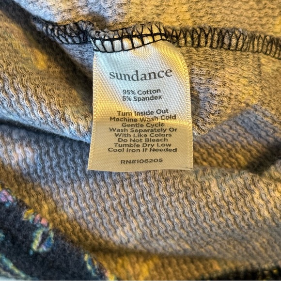 Sundance | Tops | Sundance Sz M Black Floral Waffle Knit Thermal Button ...